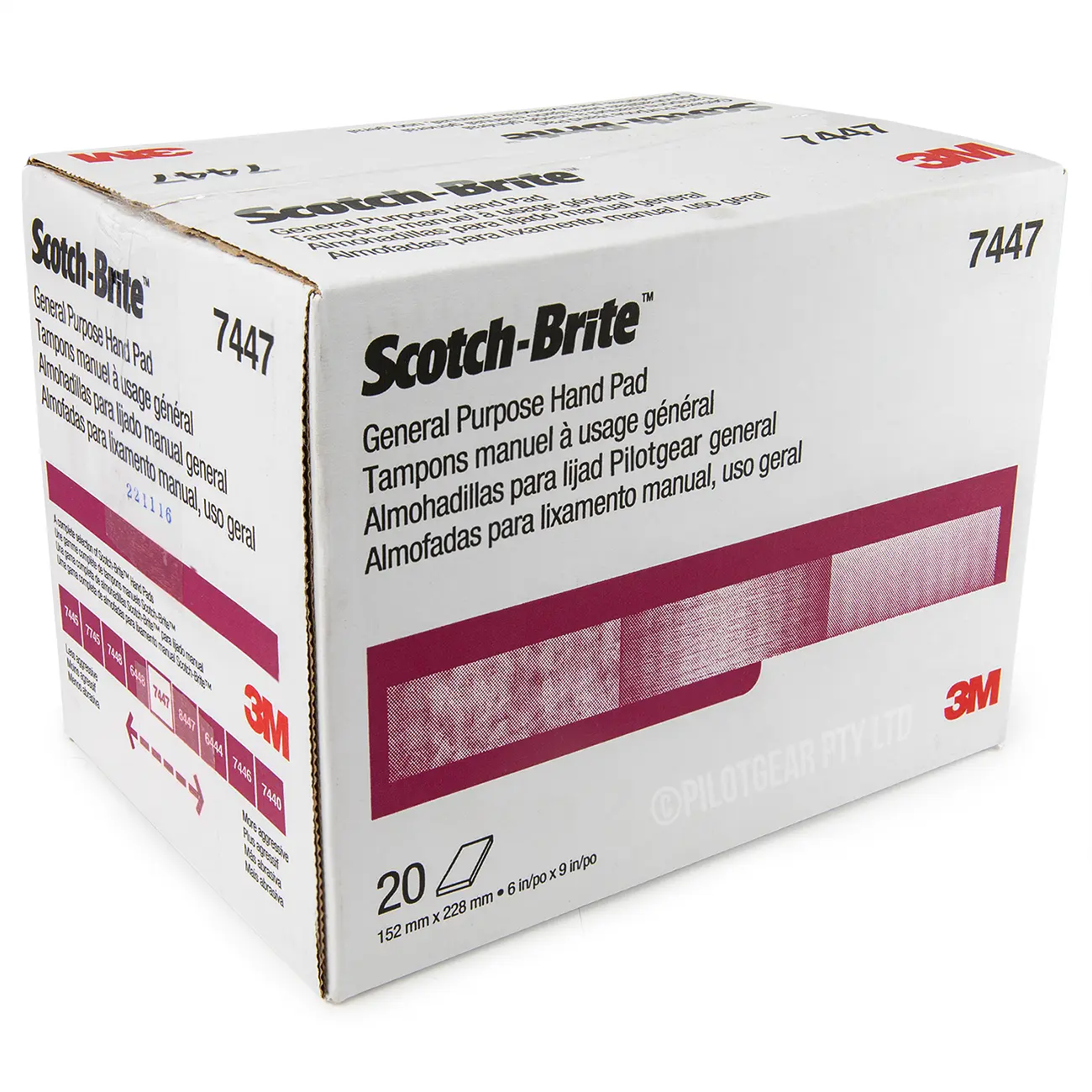 3M Scotch-Brite 07447 Maroon General Purpose Hand Pads (Box of 20 ...