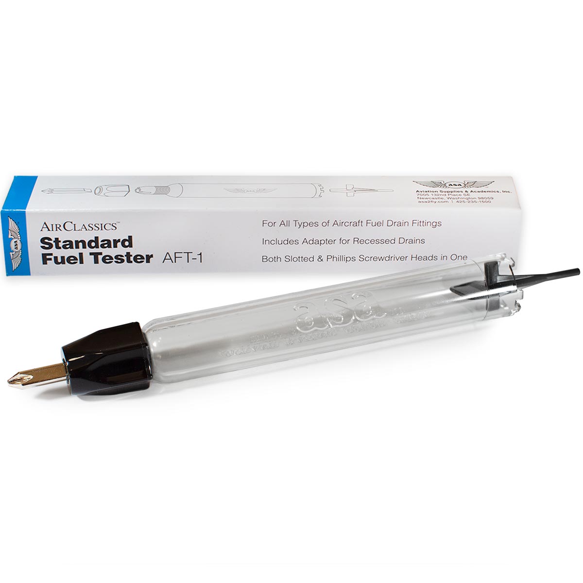 ASA Aircraft Fuel Tester with Screwdriver (Long) – Pilot Gear